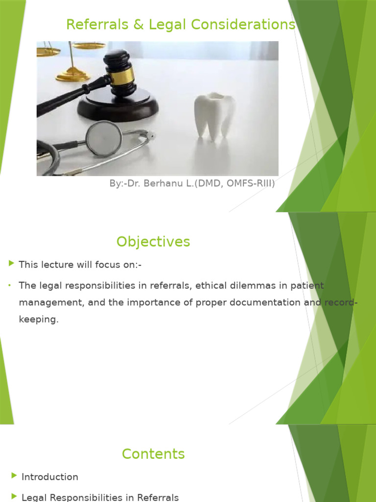 On Legal & Ethical Considerations For Dental Referrals | PDF | Informed Consent | Autonomy