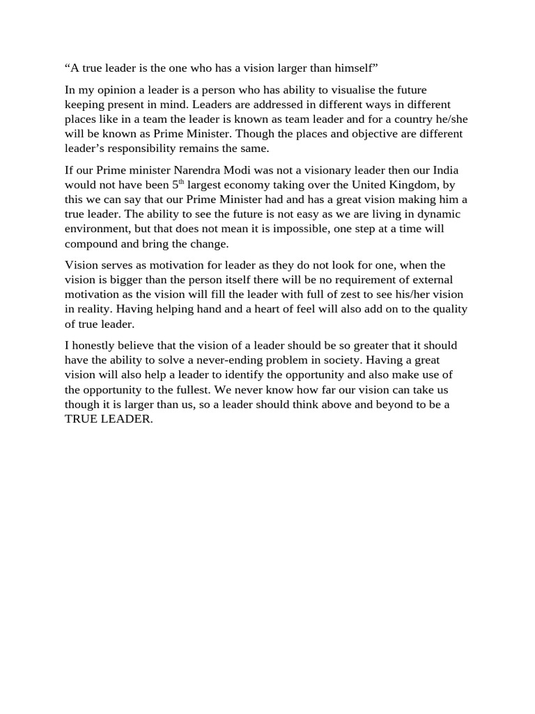A True Leader | PDF