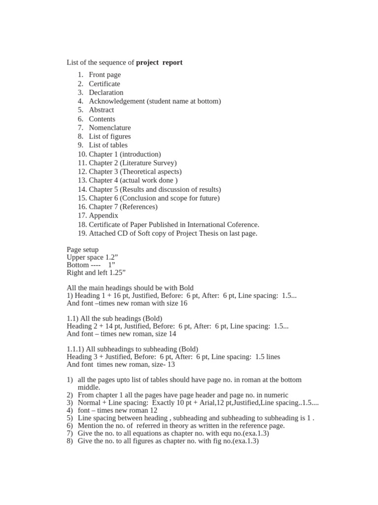 Project Report Structure Guide | PDF