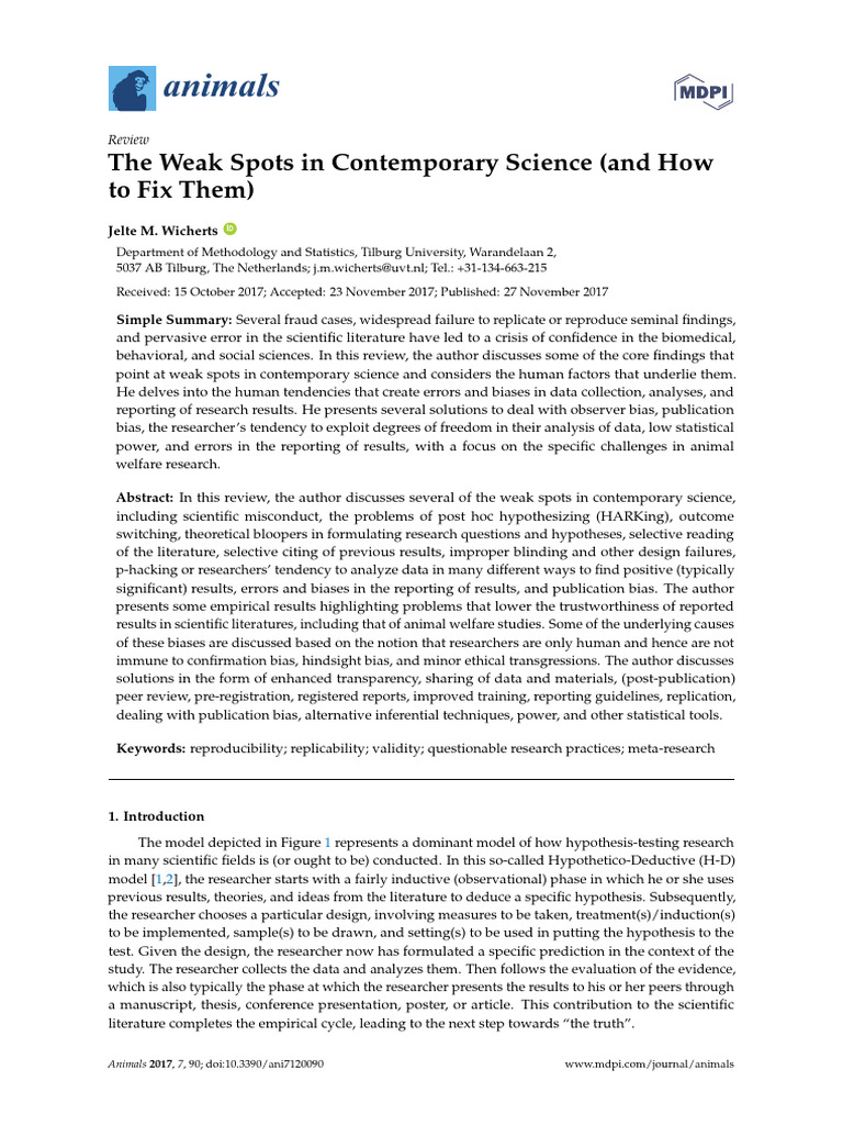 Weak Spots in Modern Science Explained | PDF | Statistics | Bias