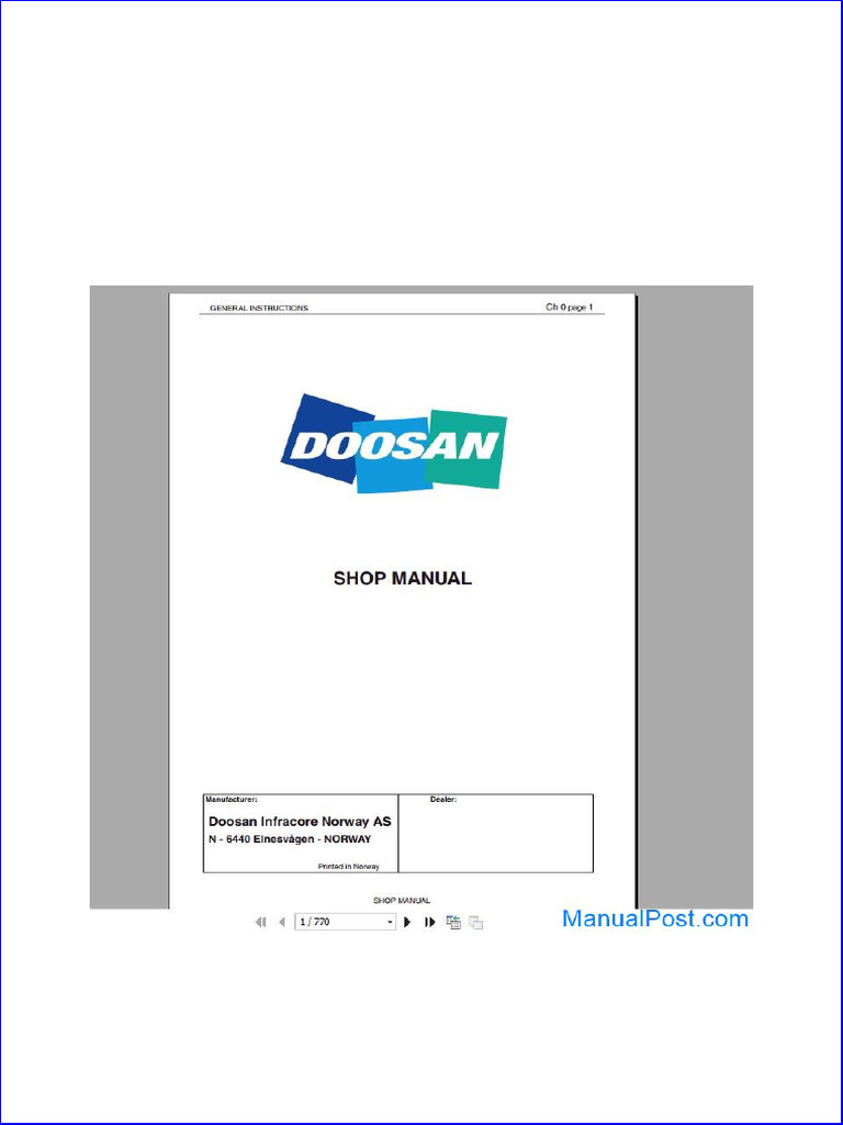 Doosan All Model Full Service Manual Dvd 2629gb PDF | PDF