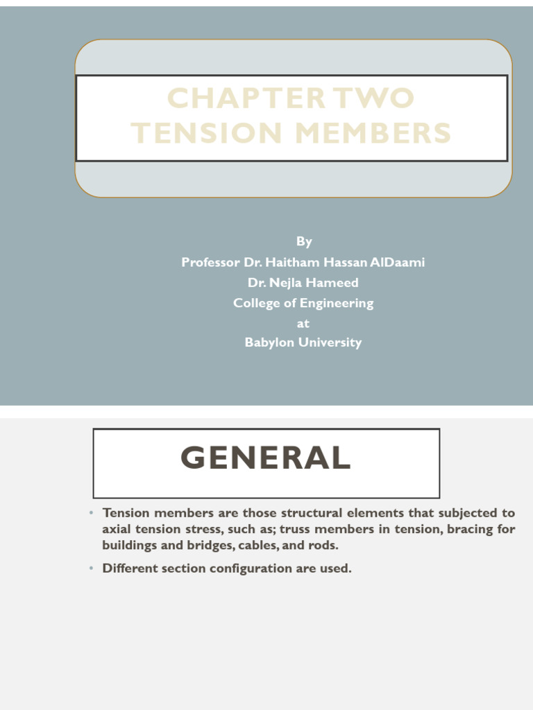 Tension Member | PDF | Tension (Physics) | Structural Engineering