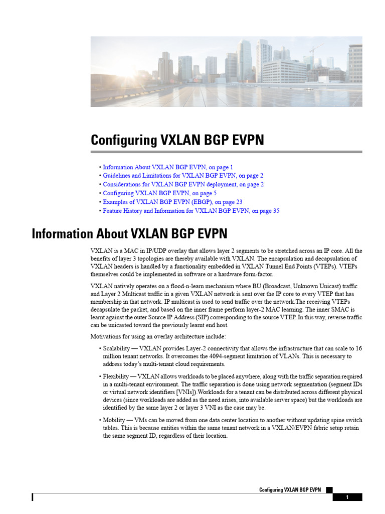 VXLAN BGP EVPN Configuration Guide | PDF | Ip Address | Multicast