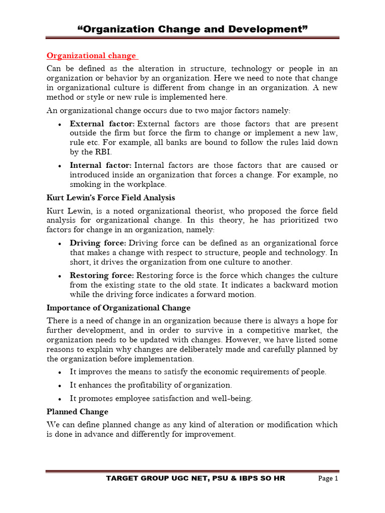 Organizational Change and Development Guide | PDF | Action Research ...