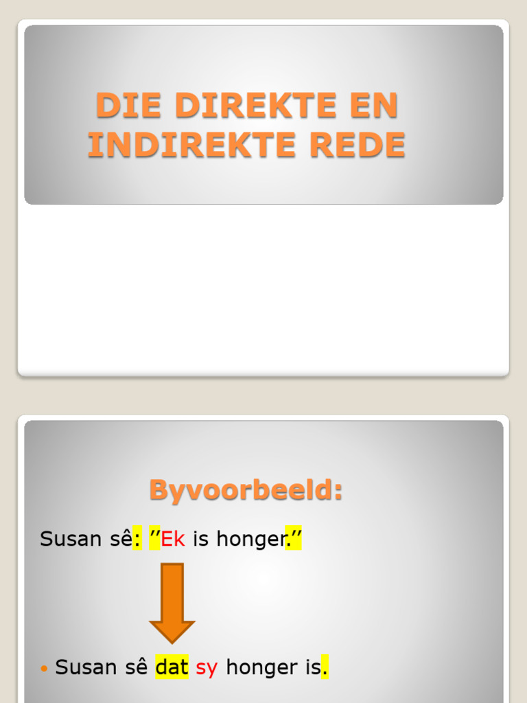 Die Direkte en Indirekte Rede | PDF