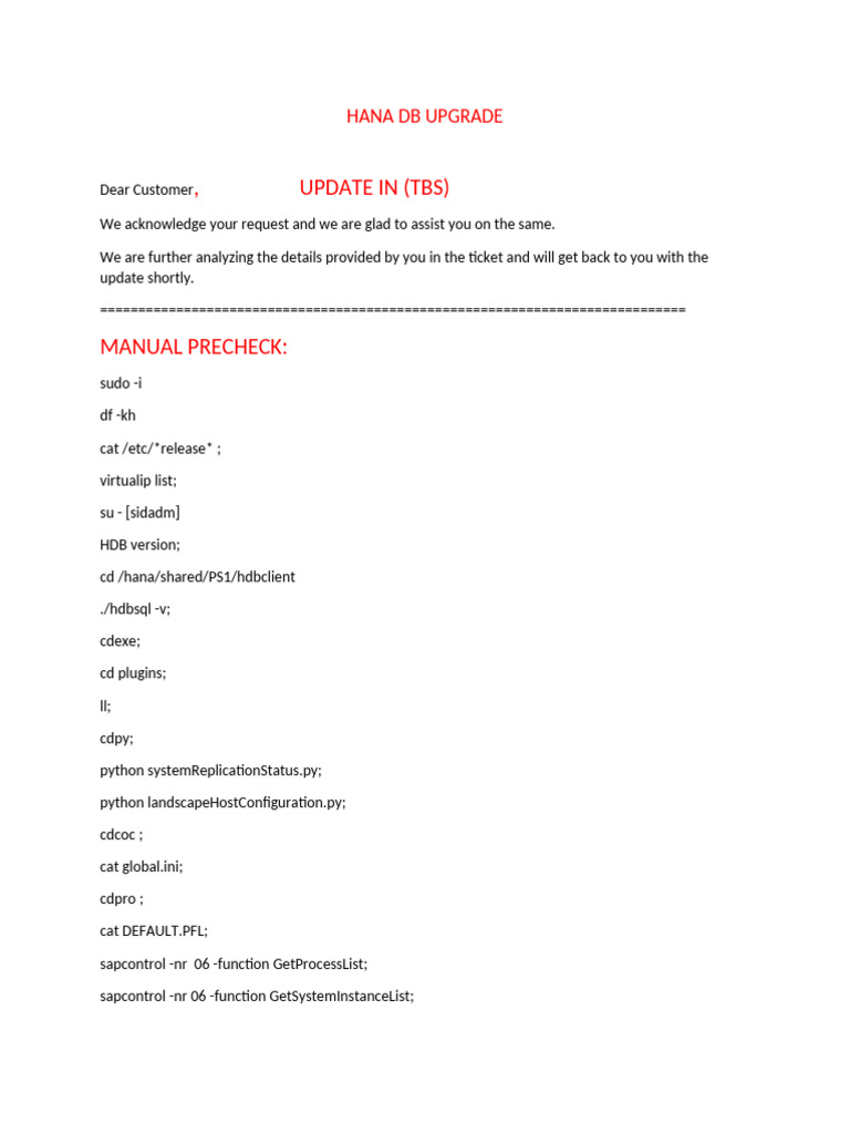 Hana Upgrade All | PDF | Computer Architecture | System Software