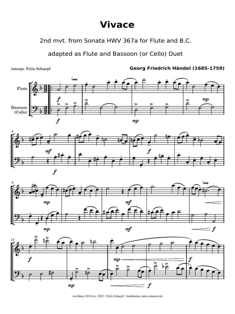 handel-georg-friedrich-vivace-2nd-mvt-from-sonata-hwv-367a-arr-for ...