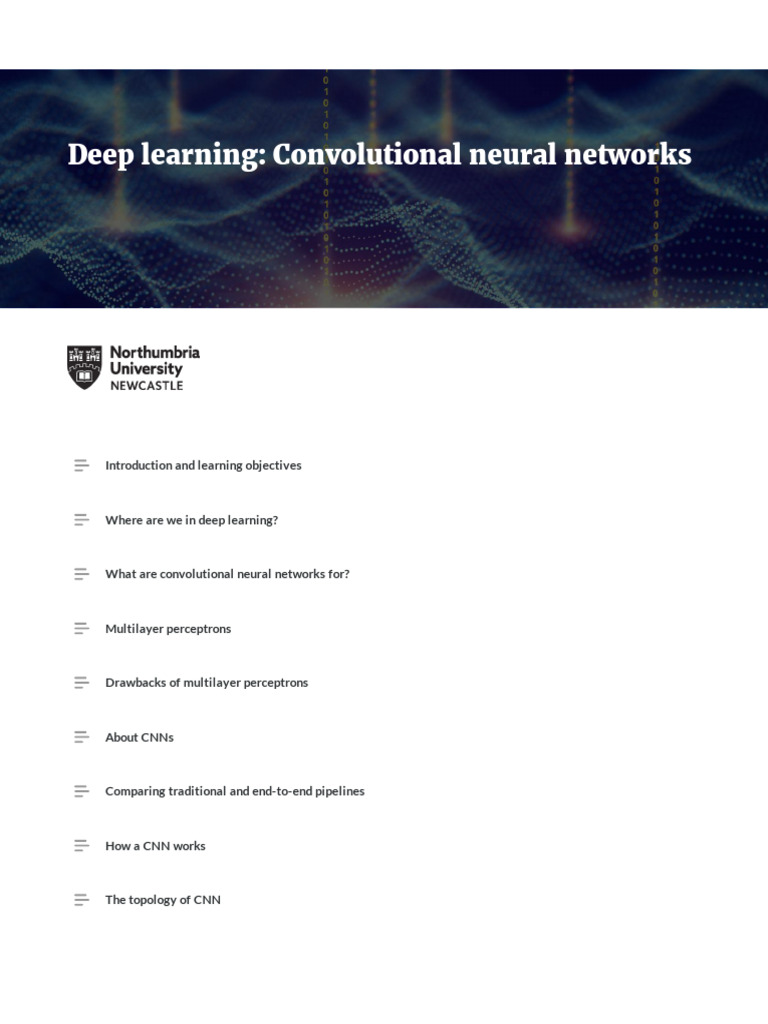 Week 6 Deep learning Convolutional neural networks | PDF | Deep ...