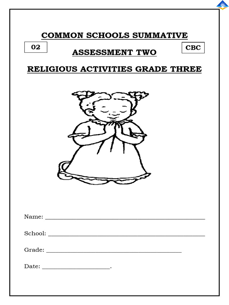 Grade 3 Religious Activities Assessment | PDF