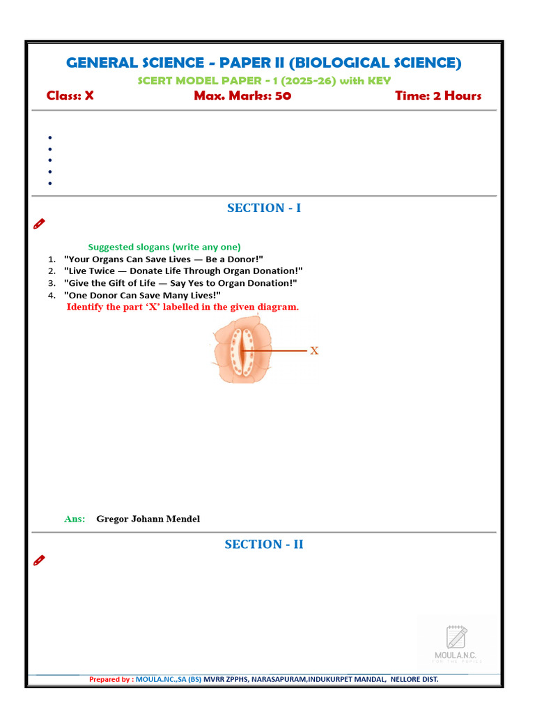 AP-10th Bio-scert-2025-26 Model Papers-with Key & Weightage by Moula.nc ...