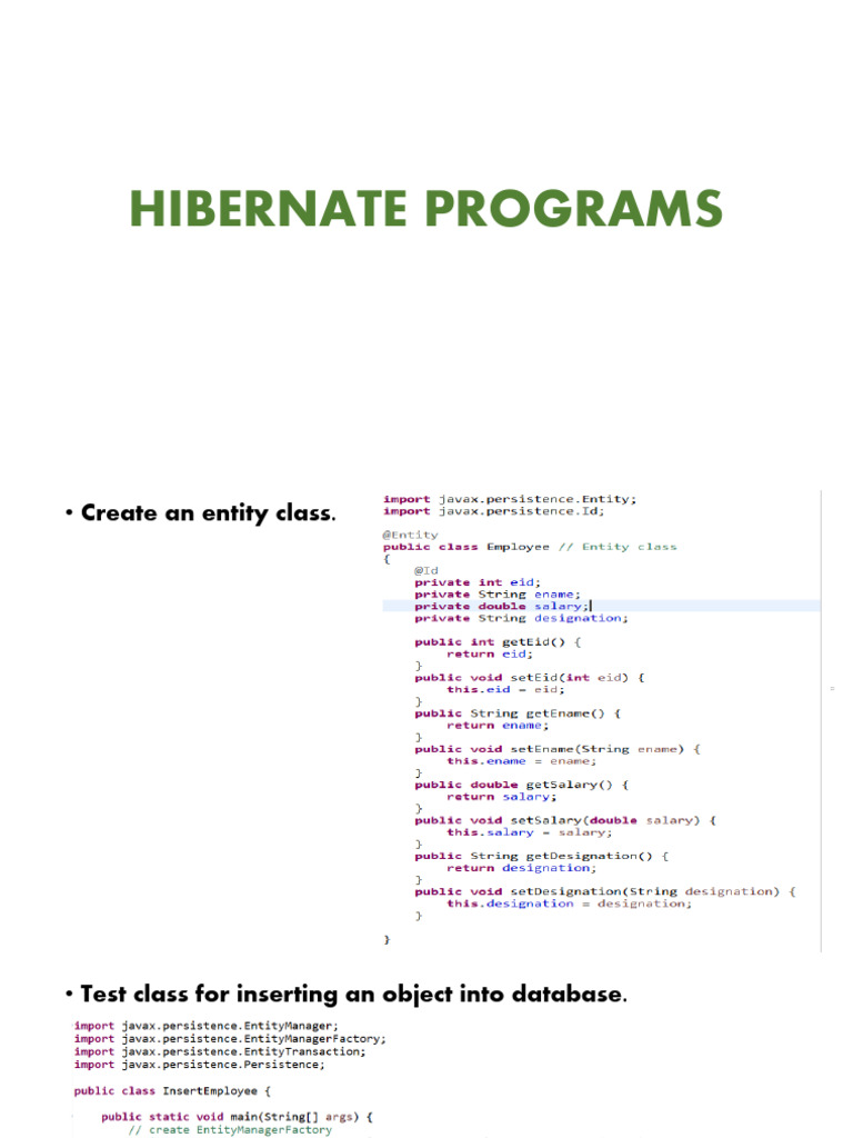 Hibernate Sample Programs | PDF