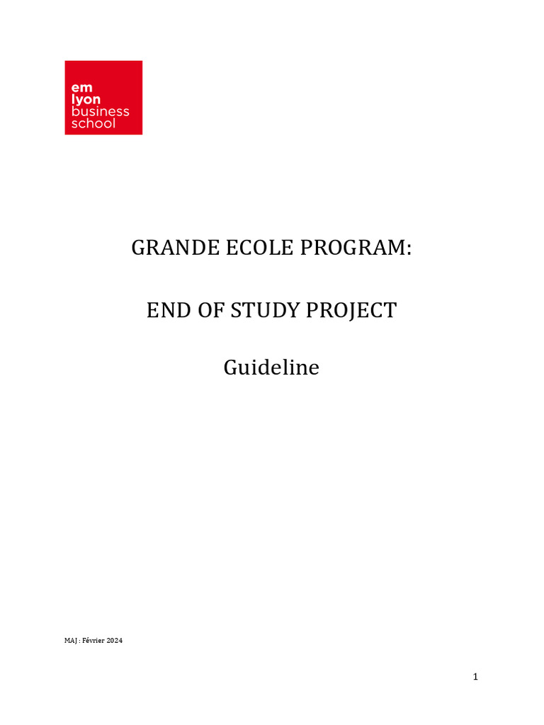 Guideline for End of Study Project | PDF | Methodology | Citation