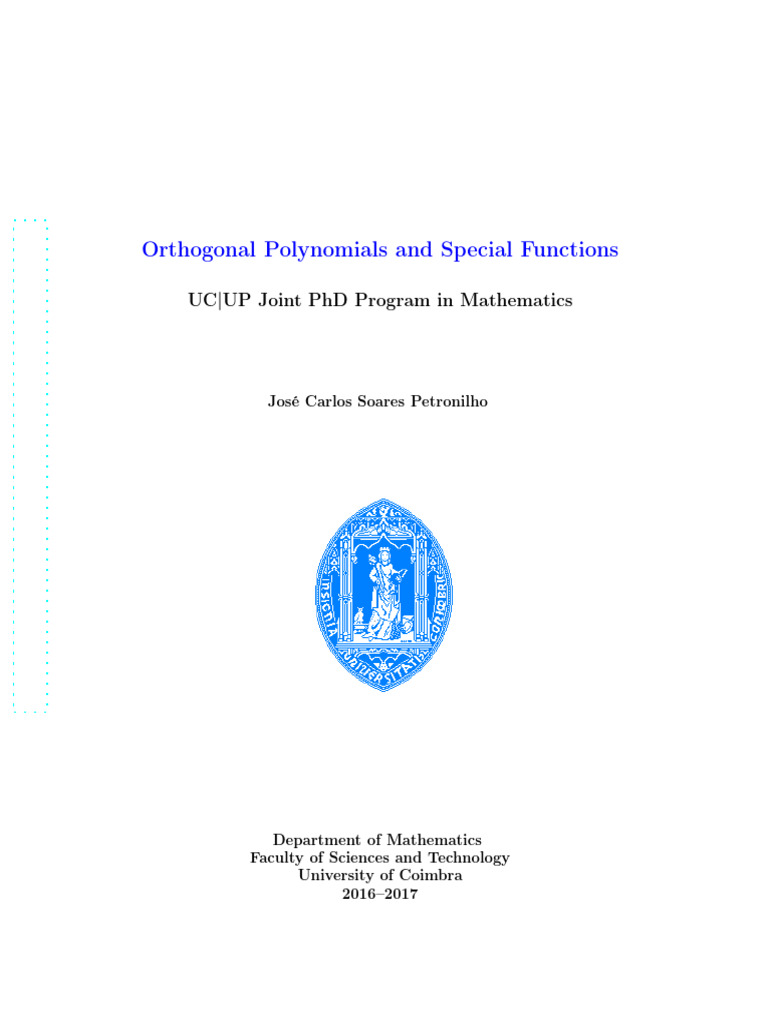 orthogonal and special functions | PDF | Polynomial | Vector Space