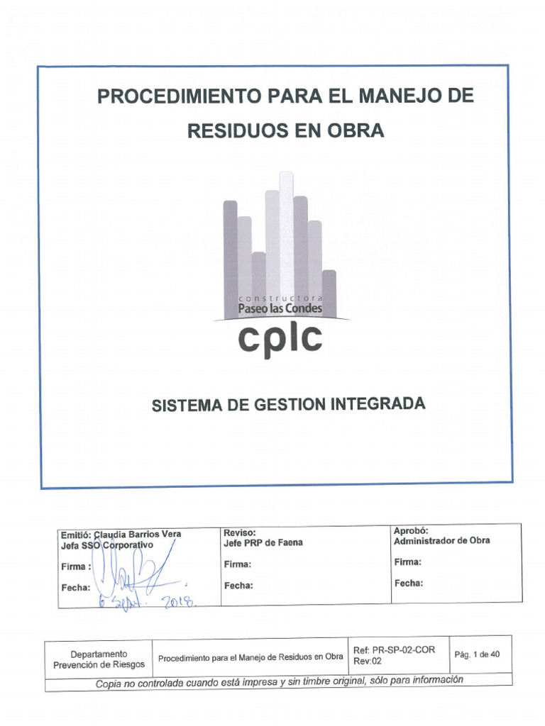 Proc de Residuos Peligrosos Rev 2 | PDF