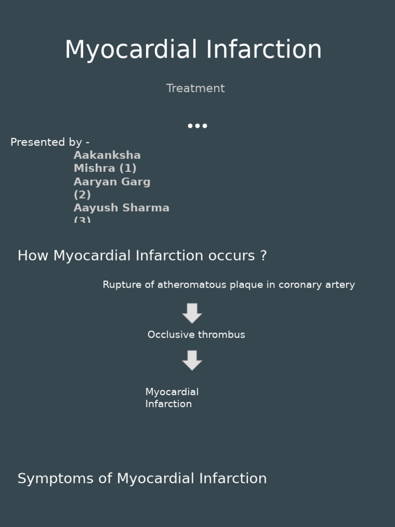 Myocardial Infarction Treatment Guide | PDF | Myocardial Infarction ...