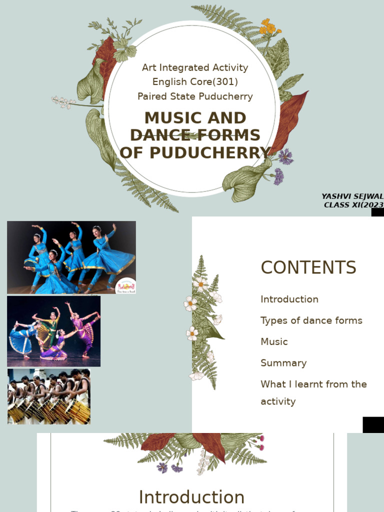Music and Dance Forms of Puducherry | PDF | Performing Arts | Dances