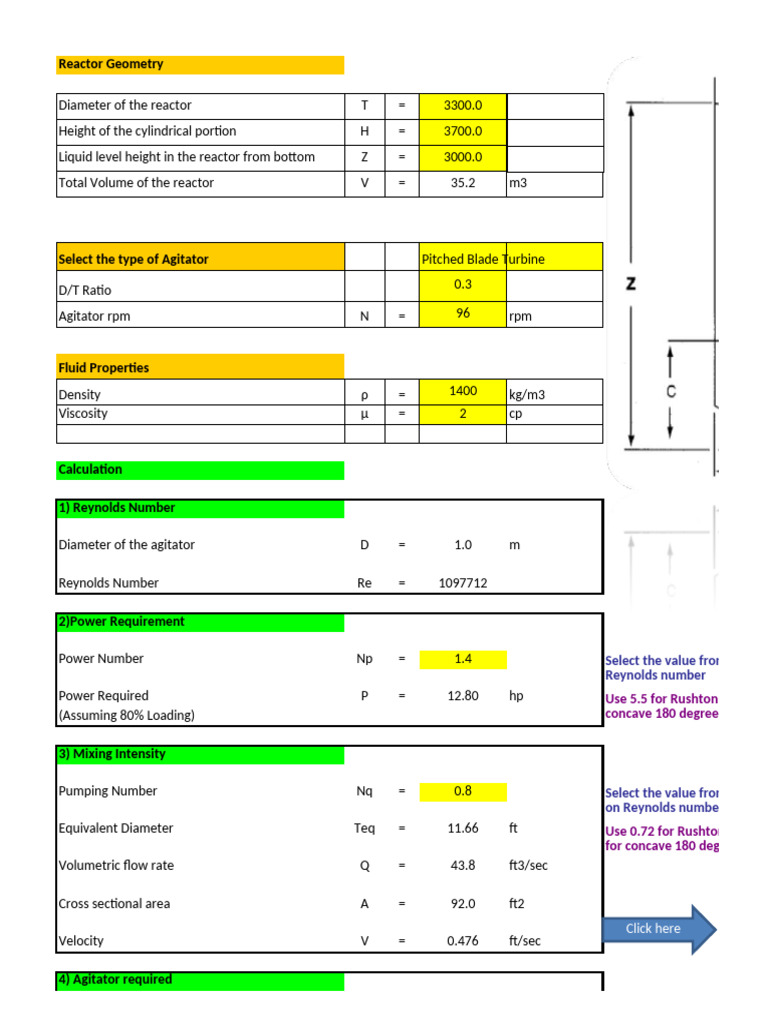 Agitator Power Requirement and Mixing Intensity Calculation | PDF ...