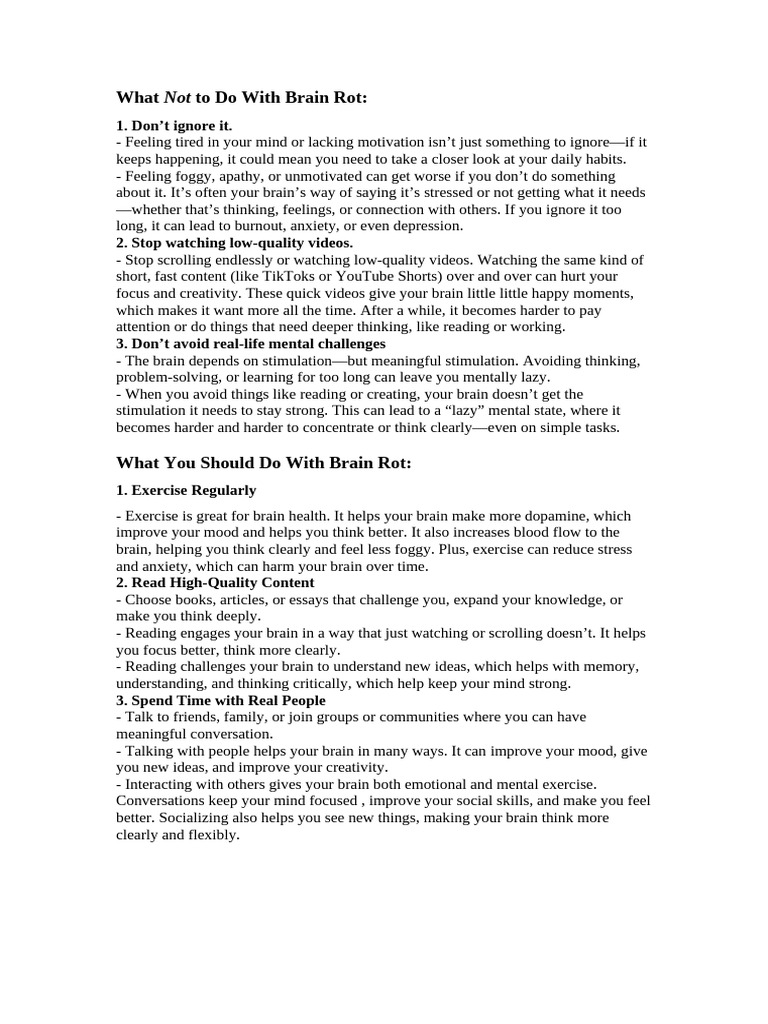 Brain rot | PDF | Mind | Mental Health