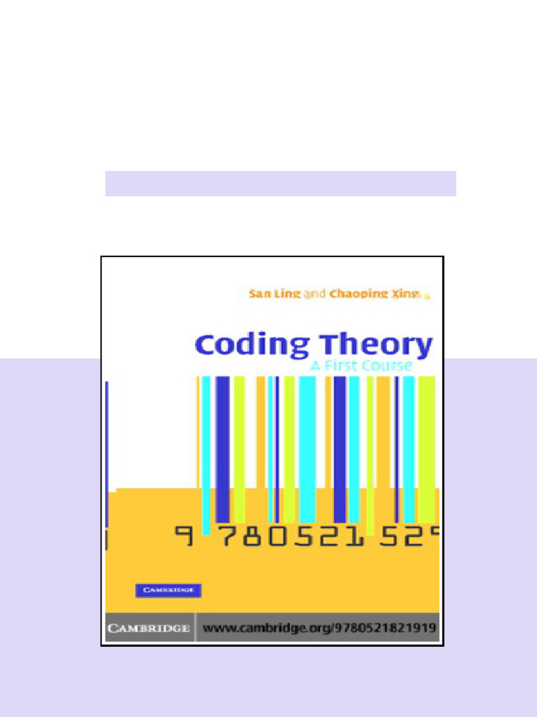 Coding theory a first course Ling - ebook and textbook resources | PDF