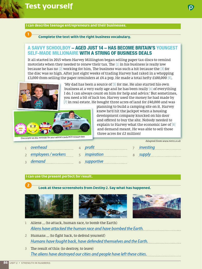 Correctiesleutel Test Yourself UNIT 2 | PDF | Selfie