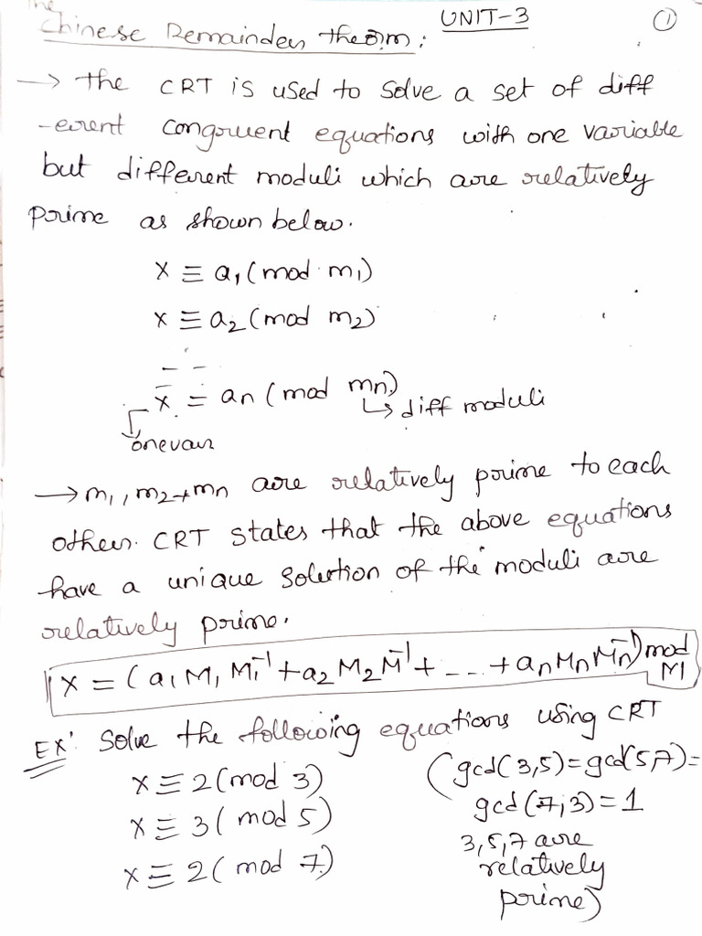 CRT Solutions for Modular Equations | PDF
