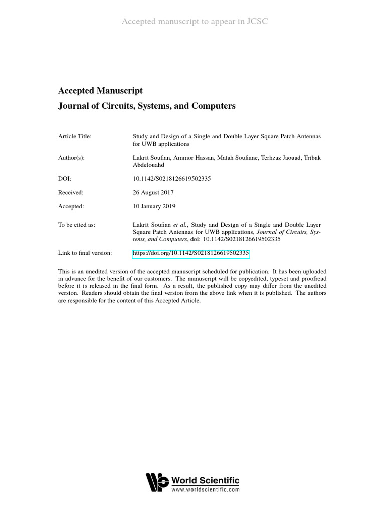 Study and Design of a Single and Double Layer Square Patch Antennas ...