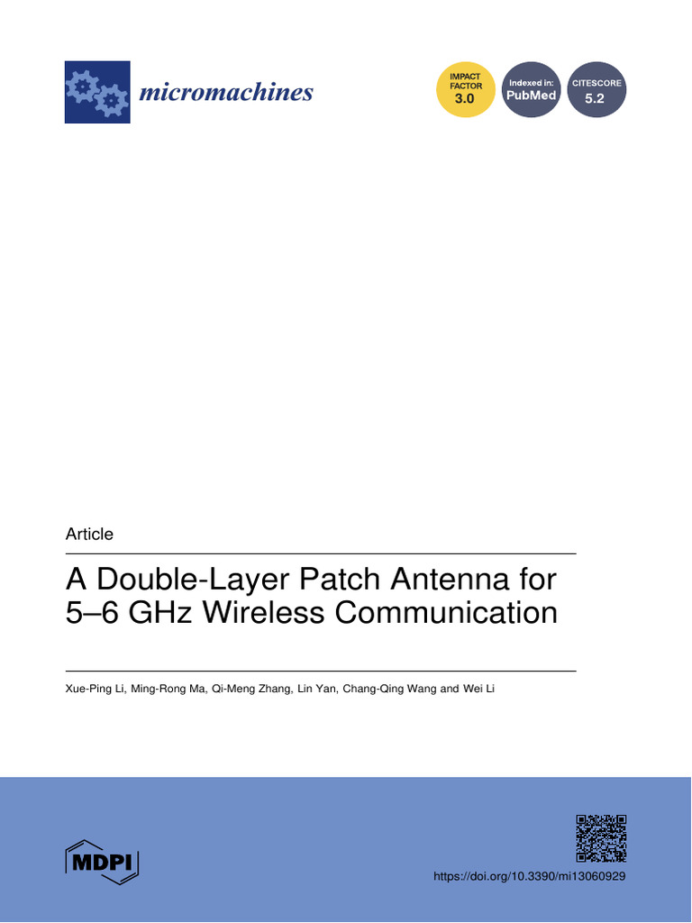 Double Layer Patch Antenna for 5 6Ghz | PDF | Antenna (Radio ...