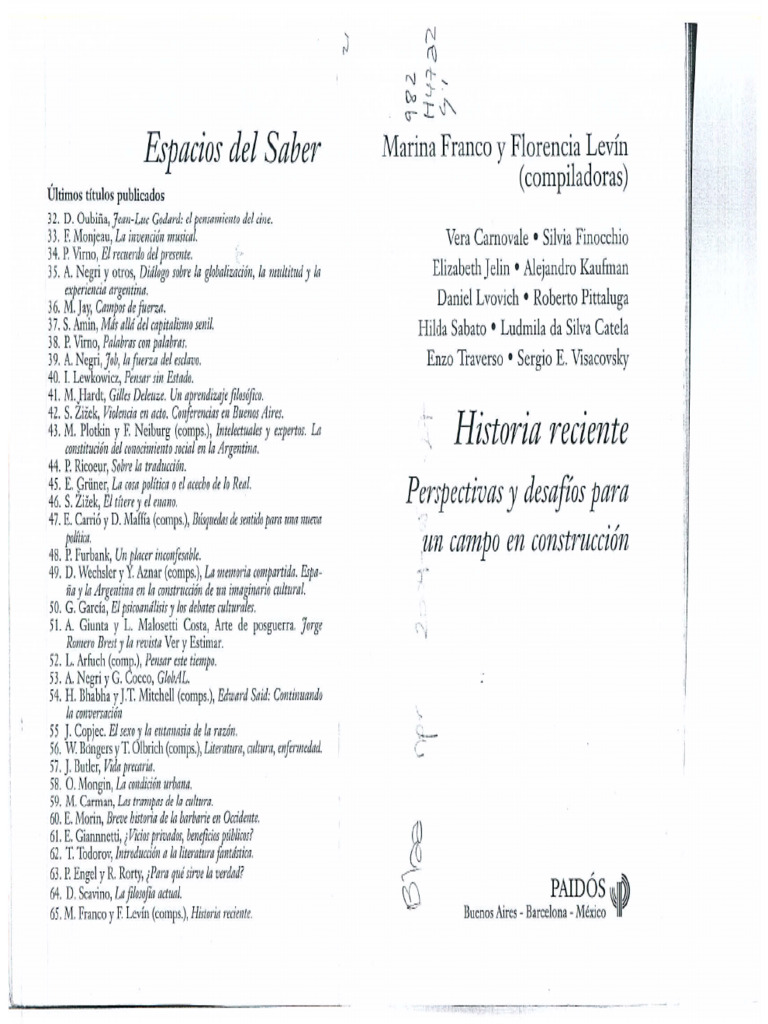 Lvovich - Historia Reciente de Pasados Traumáticos | PDF
