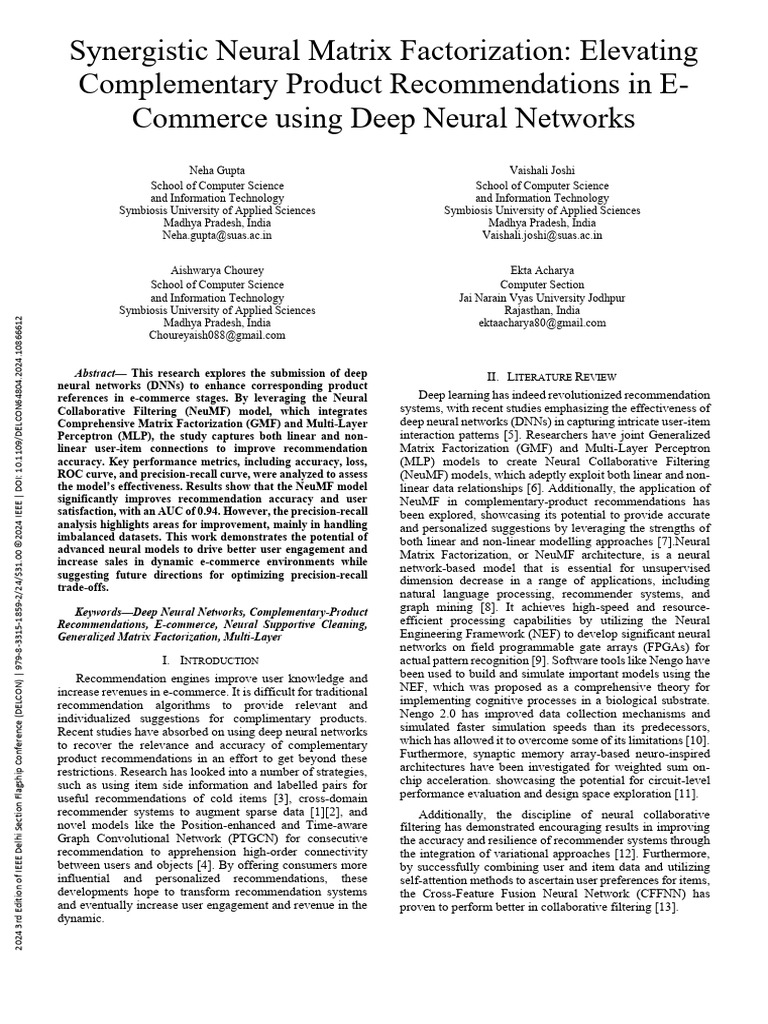 Synergistic Neural Matrix Factorization Elevating Complementary Product ...