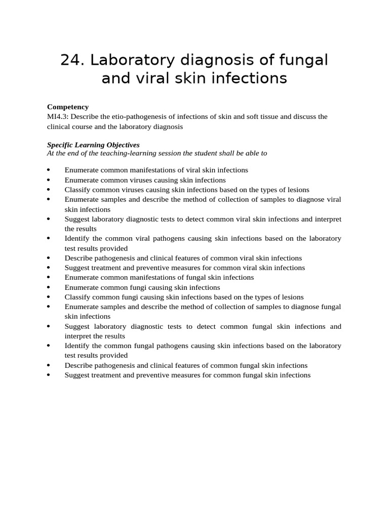 Fungal and Viral Skin Infections Diagnosis | PDF | Infection | Candida ...