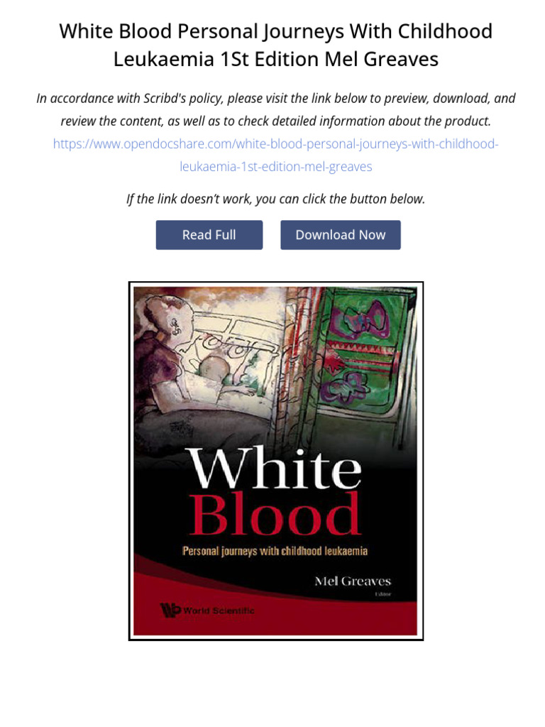 White Blood Personal Journeys With Childhood Leukaemia 1st Edition Mel ...