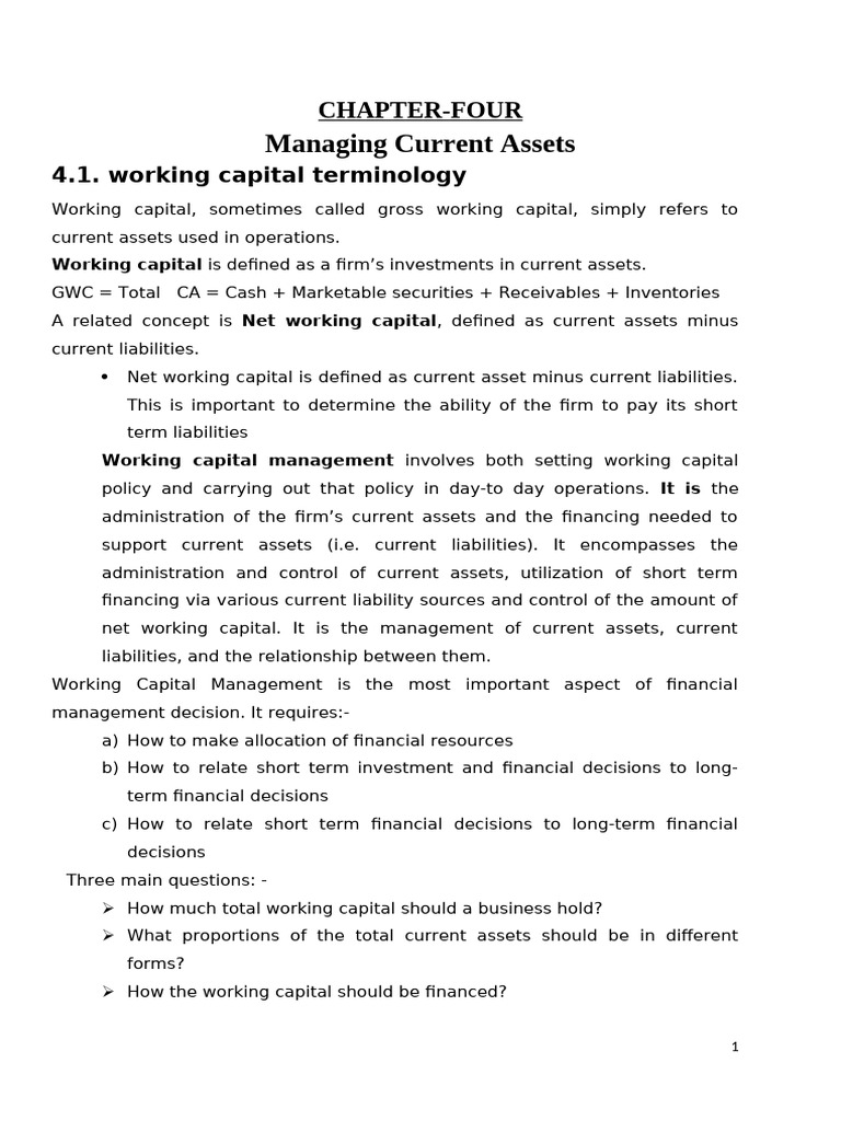 Working Capital Management Essentials | PDF | Working Capital | Taxes