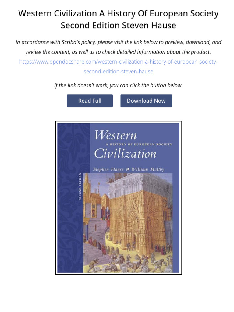 Western Civilization A History of European Society Second edition ...