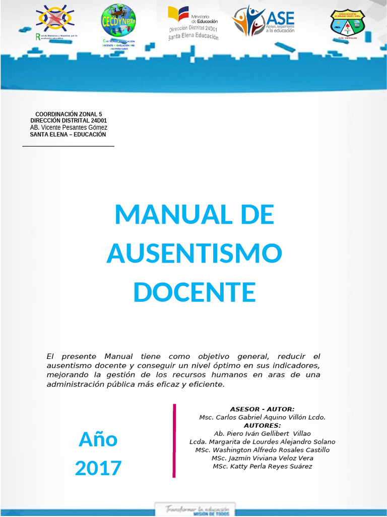MANUAL DE AUSENTISMO DOCENTE | PDF | Institución | Maestros