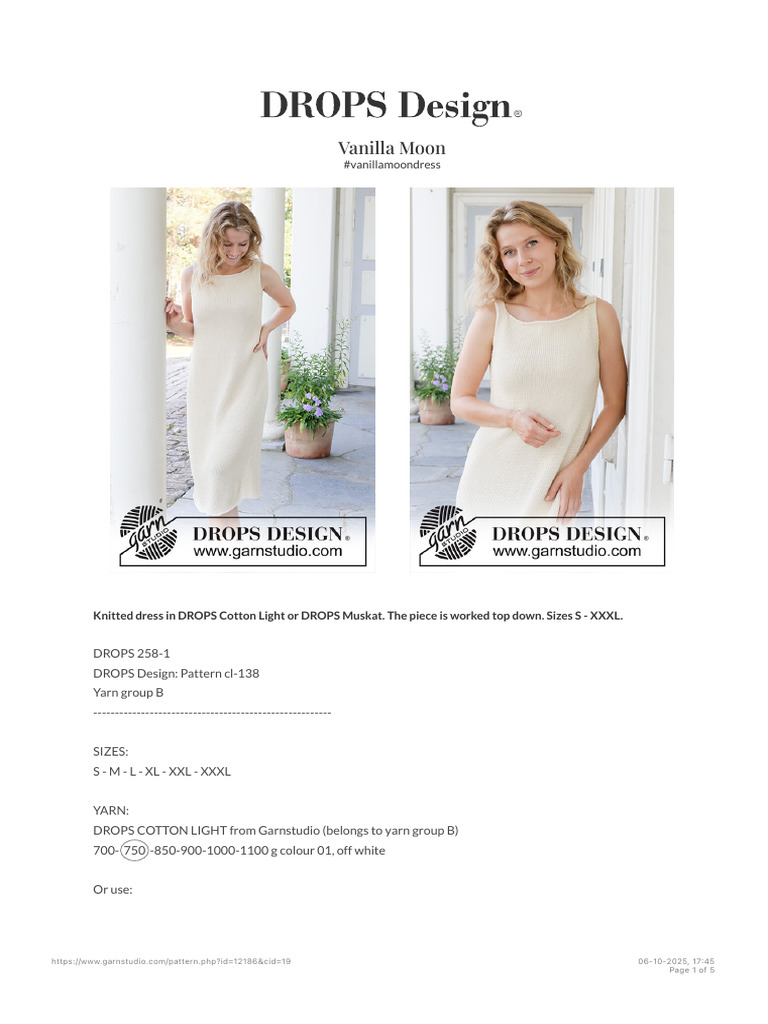Vanilla Moon - DROPS 258-1 - Free Knitting Patterns by DROPS Design ...