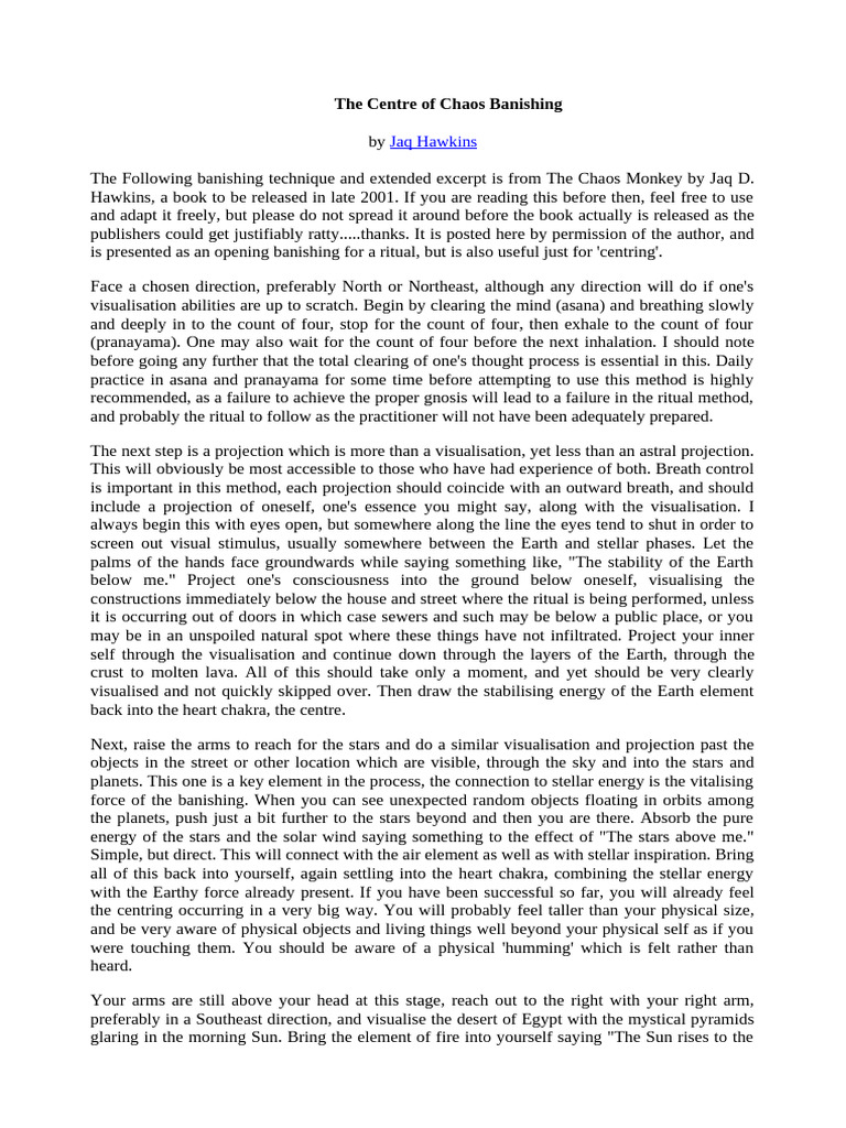The Centre of Chaos Banishing | PDF | Stars | Earth