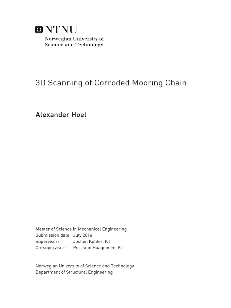 3D Scanning of Corroded Mooring Chain | PDF | Anchor | Mechanical ...