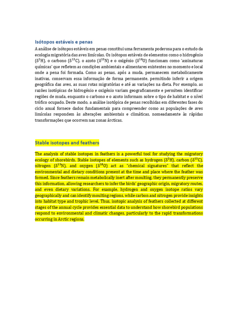 Isotopos Estaveis e Penas | PDF | Elementos químicos | Átomos