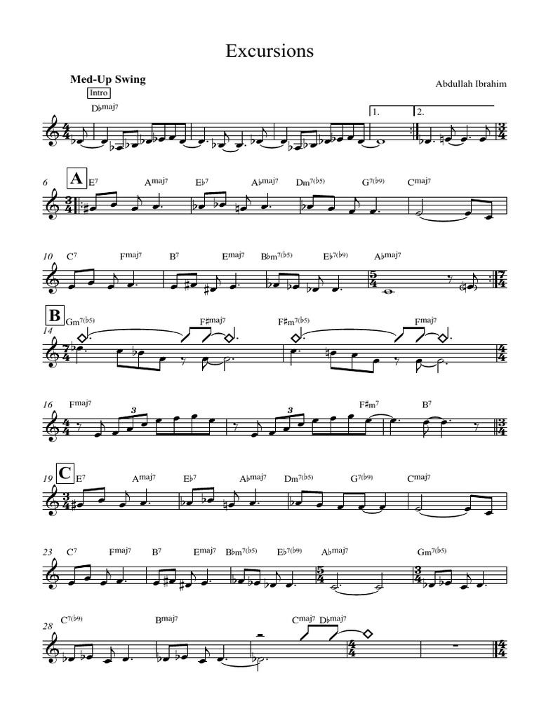 Excursions Lead Sheet - Partitura Completa | PDF