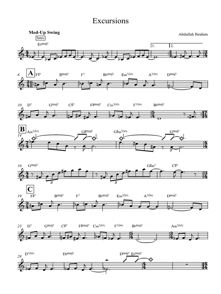 Excursions BB Lead Sheet - Partitura Completa | PDF