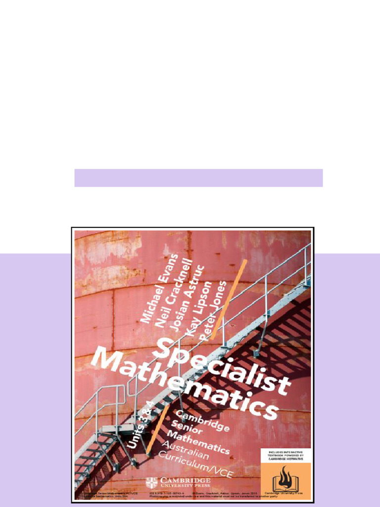 (Ebook) Cambridge Seniour Mathematics VCE: Specialist Mathematics Units ...
