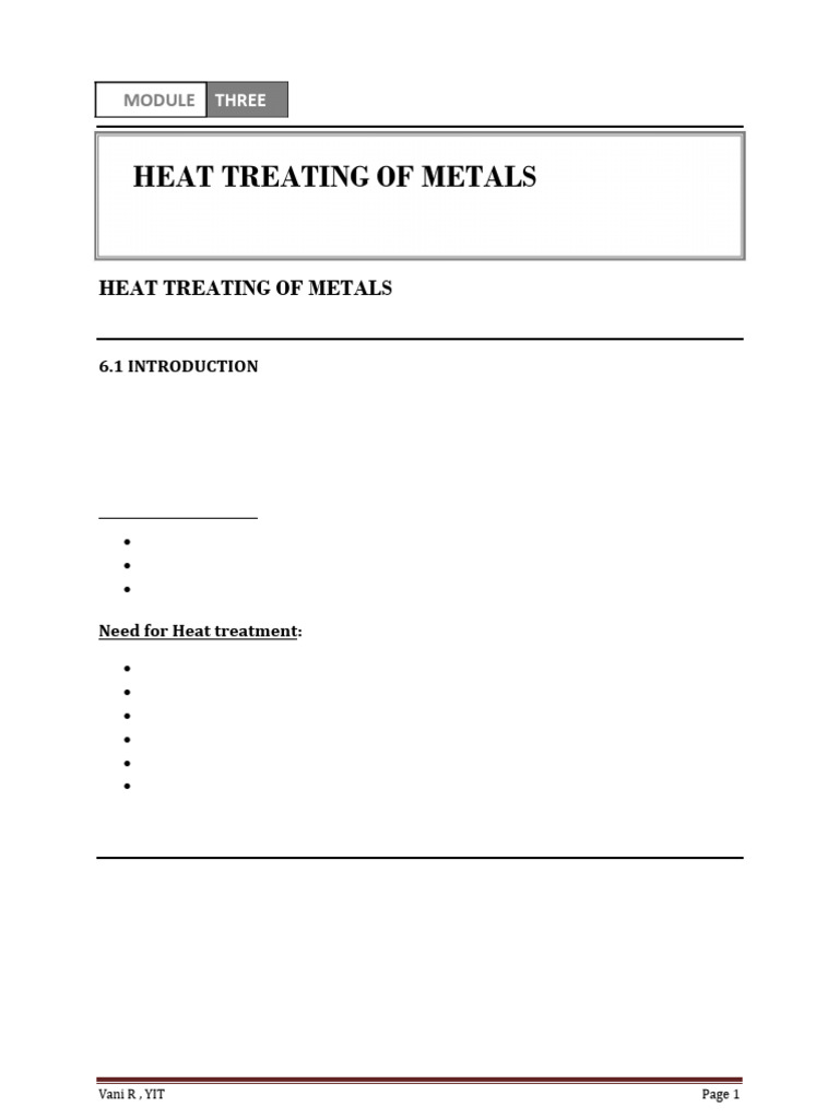 Heat Treating of Metals | PDF | Heat Treating | Steel