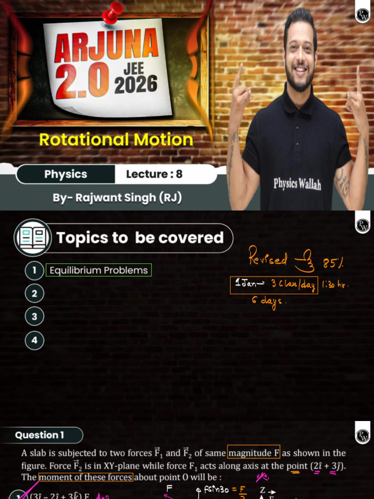 Rotational Motion 08 _ Class Notes | PDF