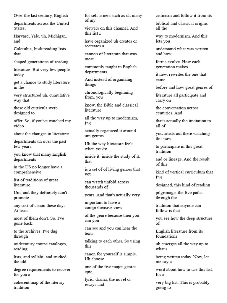 The Complete English Reading List | PDF | Homer | Poetry