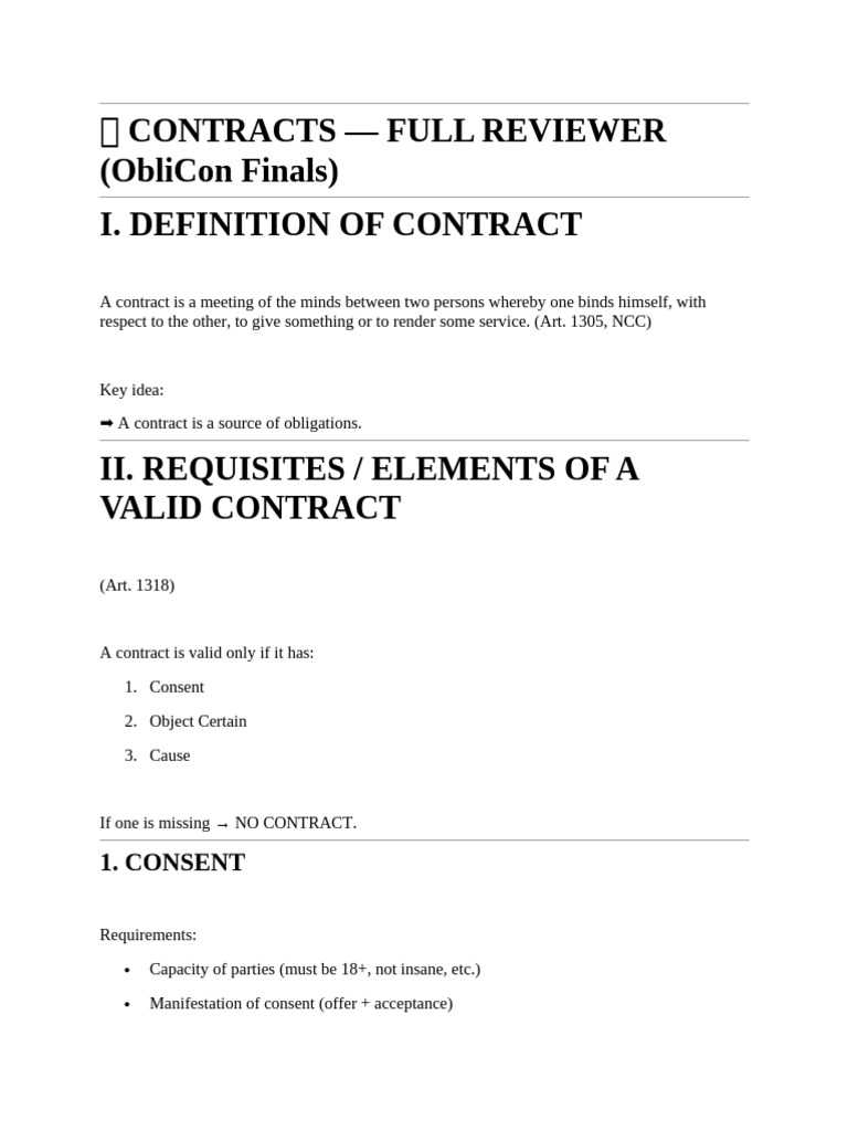 Contracts Simplified | PDF | Annulment | Misrepresentation