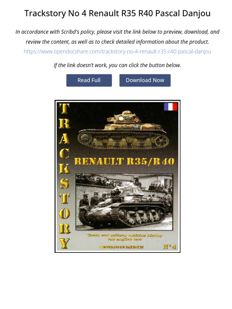 Trackstory No 4 Renault R35 R40 Pascal Danjou Complete Edition | PDF