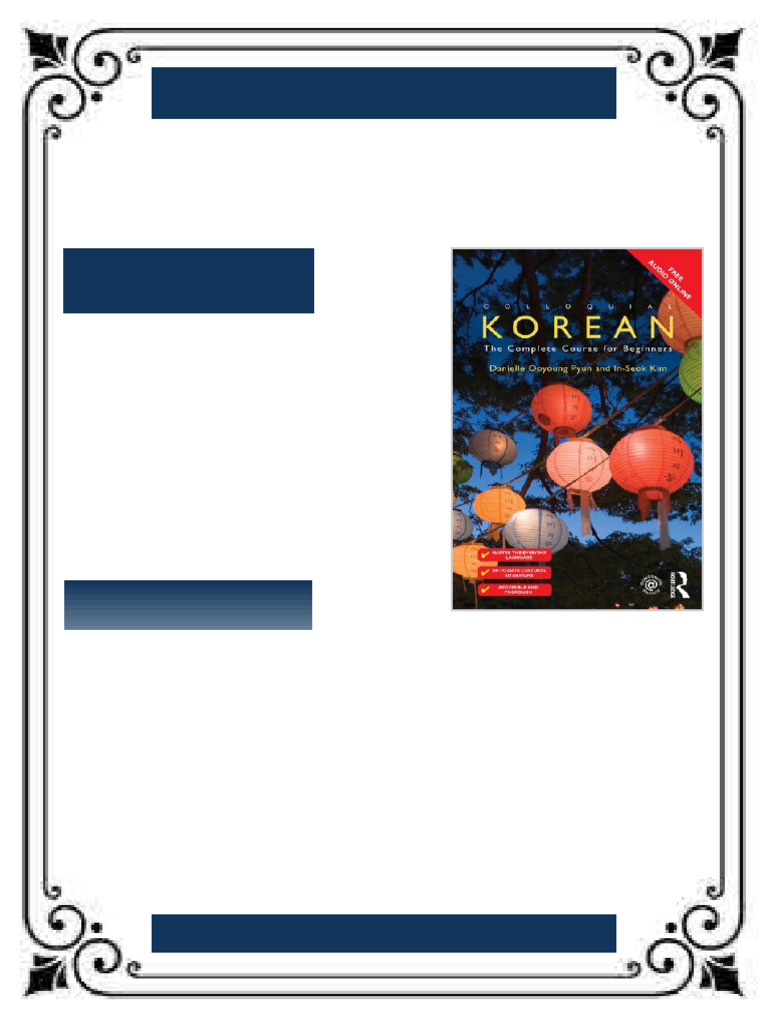 Colloquial Korean The Complete Course for Beginners Book 2nd Edition ...