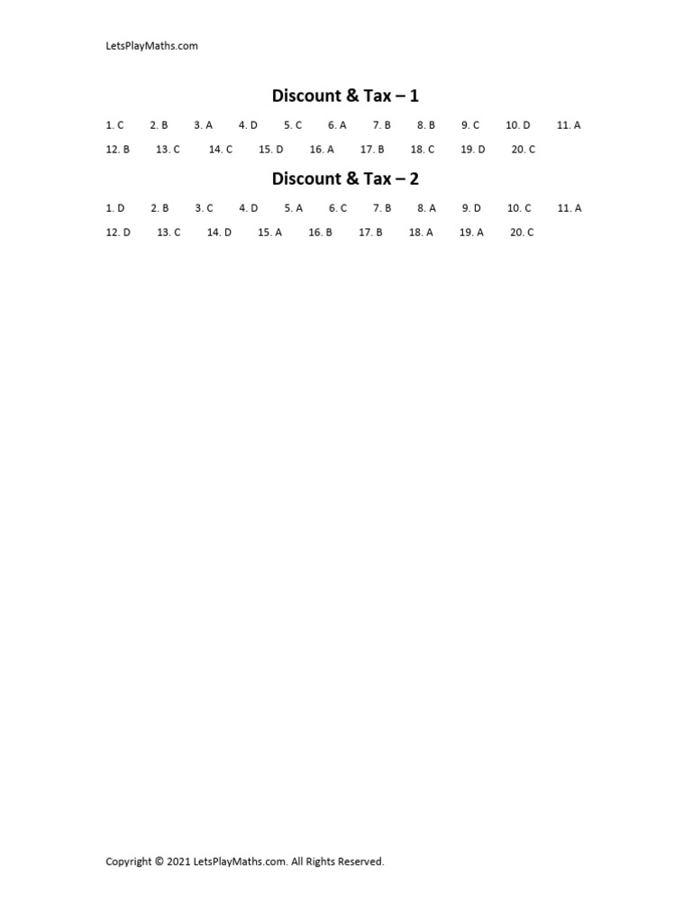 Tax Discount Answer | PDF