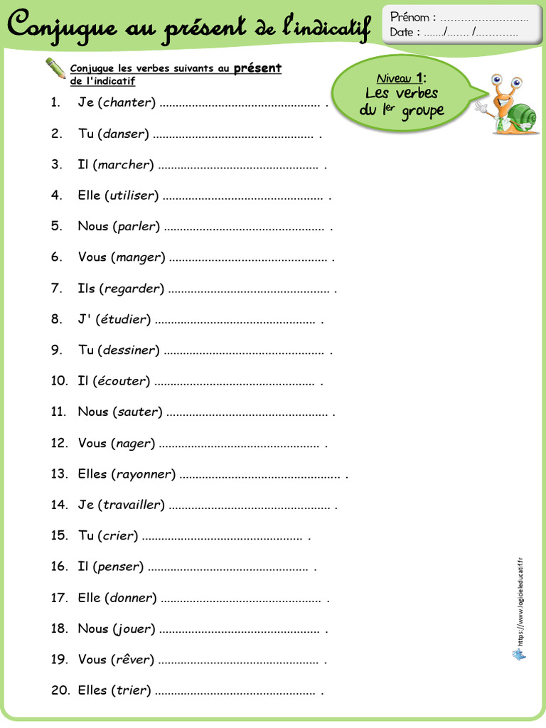 Conjugaison des verbes du 1er groupe | PDF | Théorie (échecs) | Échecs