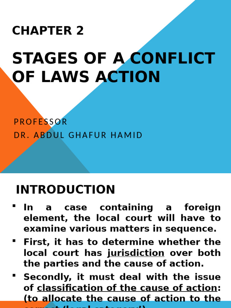 2 Stages of a Conflict of Laws Action | PDF | Choice Of Law | Civil Law ...